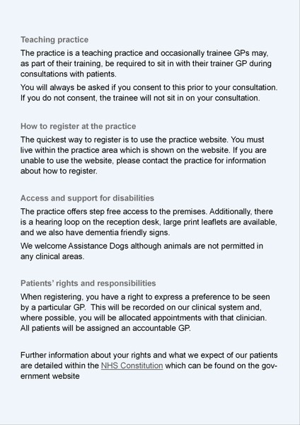 Bridge Road Medical Centre - Practice Leaflet